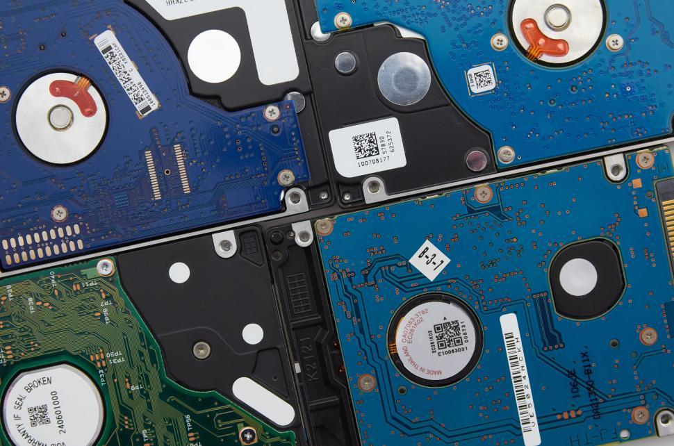 Free Stock Photo of Collection of colorful hard disk drives showing ...