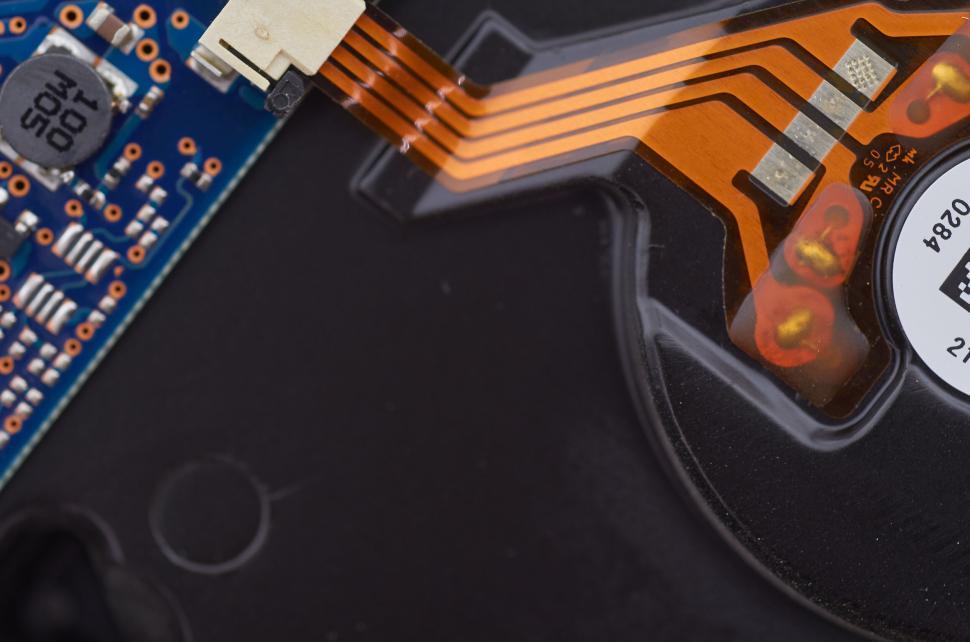 Free Stock Photo of Close-up image of electronic components and orange ...