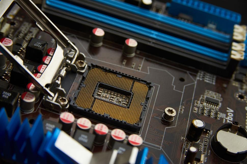 Free Stock Photo of Close-up of motherboard central processing unit ...