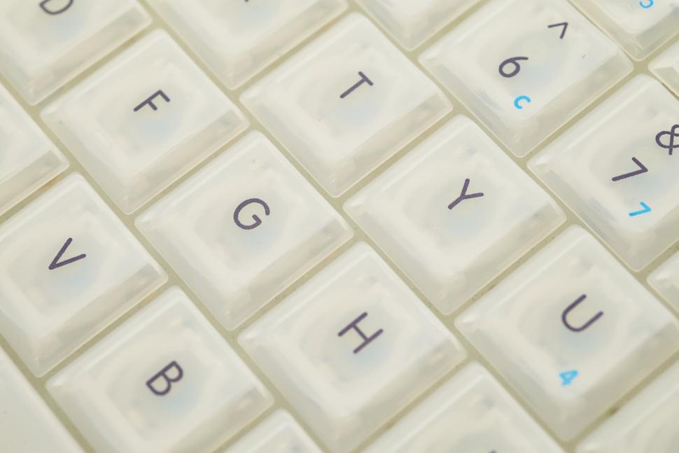 Free Stock Photo of Close-up of white keyboard keys with letters and ...