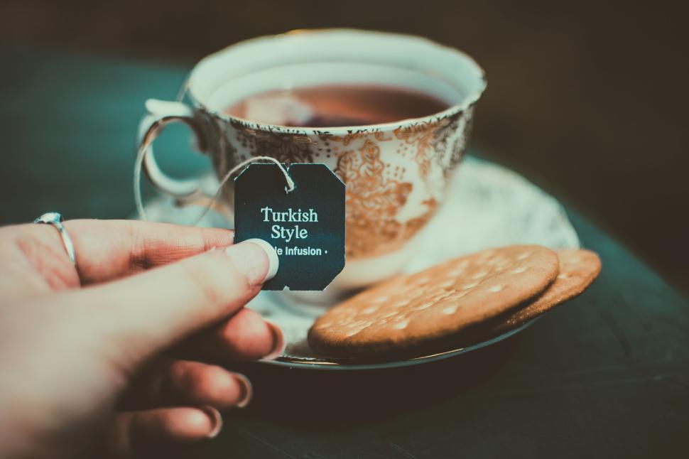 Free Stock Photo of Cup of Turkish-style tea with biscuits on a ...