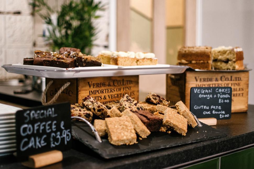 Free Stock Photo of Assorted cakes and pastries displayed on a counter ...