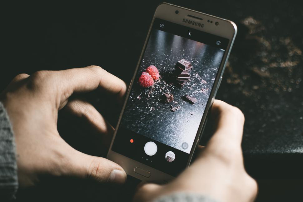 Free Stock Photo of Person holding Samsung phone photographing ...