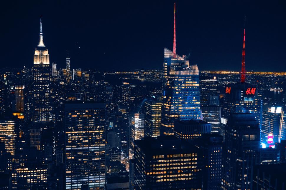 City Buildings Night Time