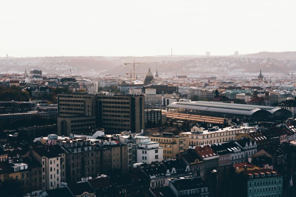 Free Stock Photo of A panoramic view of a densely built European city ...