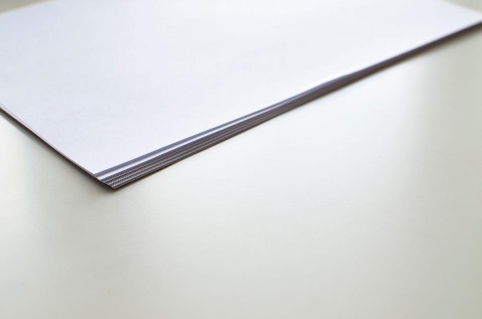 Free Stock Photo of Stack of blank white printing paper sheets on a ...