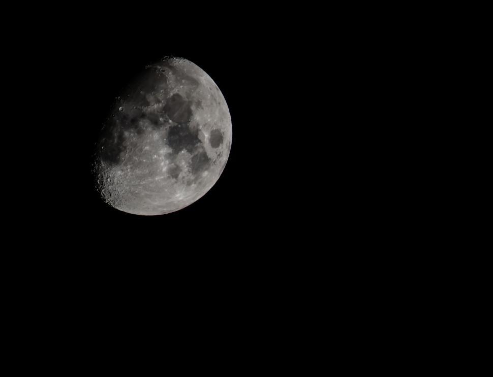 Free Stock Photo of Crescent moon in a clear night sky with visible ...
