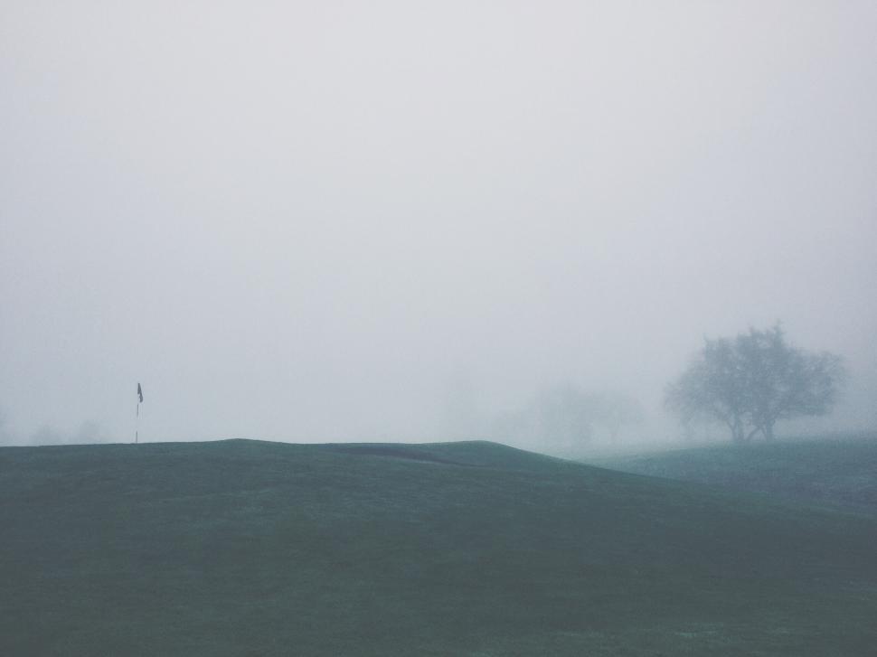 Free Stock Photo of Foggy golf course in the early morning, serene and ...