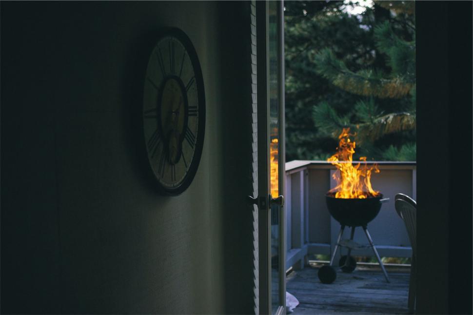 Free Stock Photo of House view with a lit barbecue grill in the evening ...