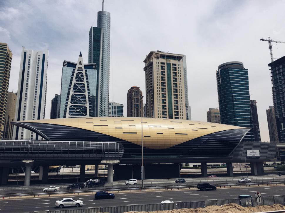 Free Stock Photo of Modern metro station surrounded by skyscrapers ...