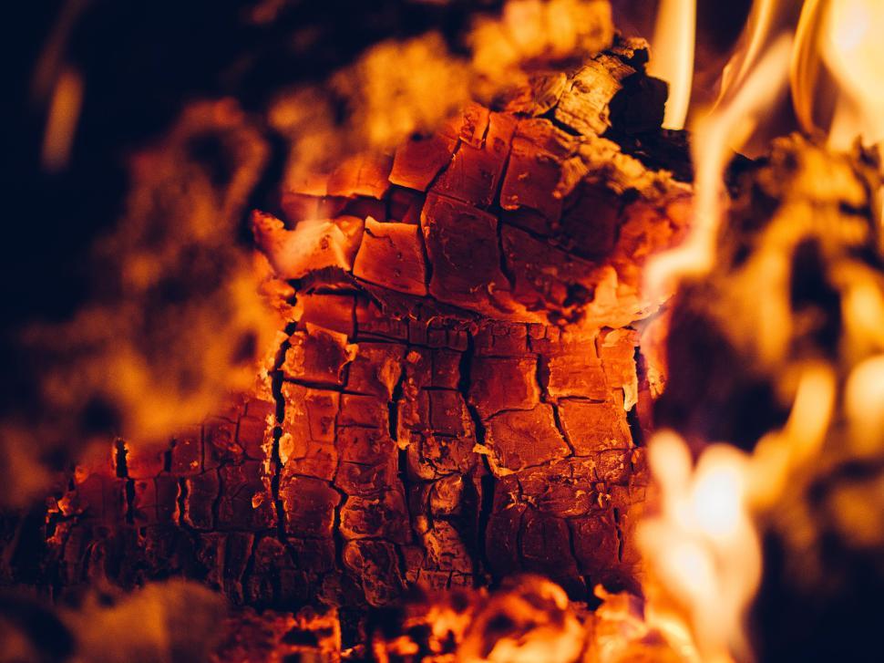 Free Stock Photo of Close-up of burning wood in a fire showing details ...