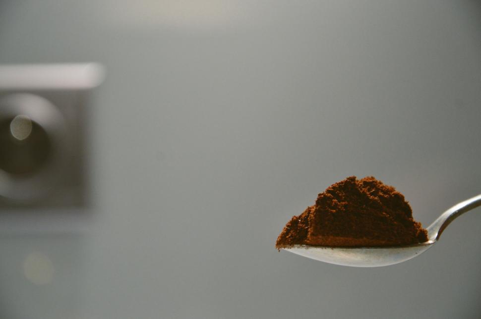 Free Stock Photo of Spoonful of ground coffee ready for brewing morning ...