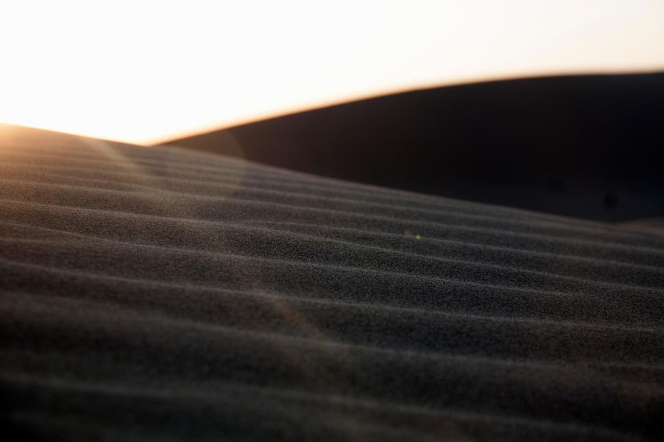 Free Stock Photo of Ridges and shadows of sand dunes at sunset in ...