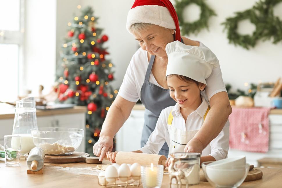 Free Stock Photo of Elderly Woman and Grandchild Baking Together at ...