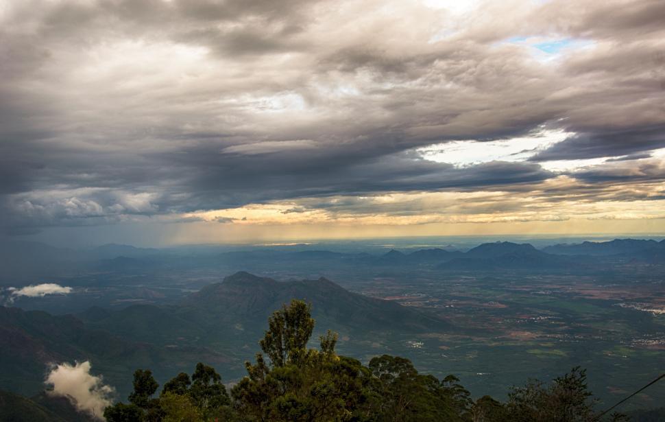 Free Stock Photo of Panoramic view of a vast landscape under a cloudy ...