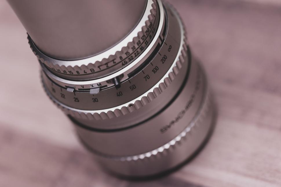 Free Stock Photo of Close-up of camera lens with focused measurement ...