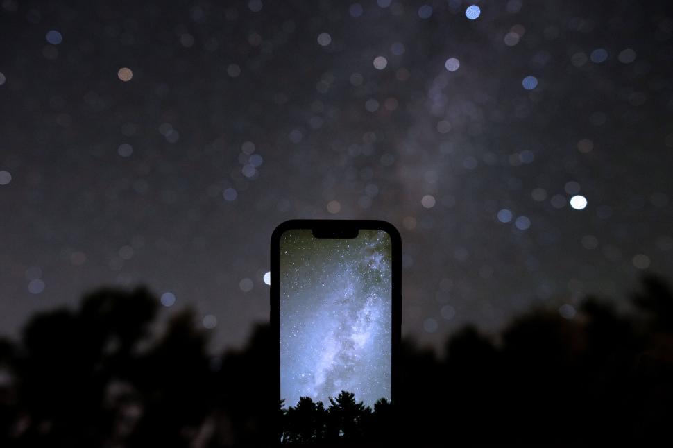 Free Stock Photo of Smartphone showing night sky with starry background ...