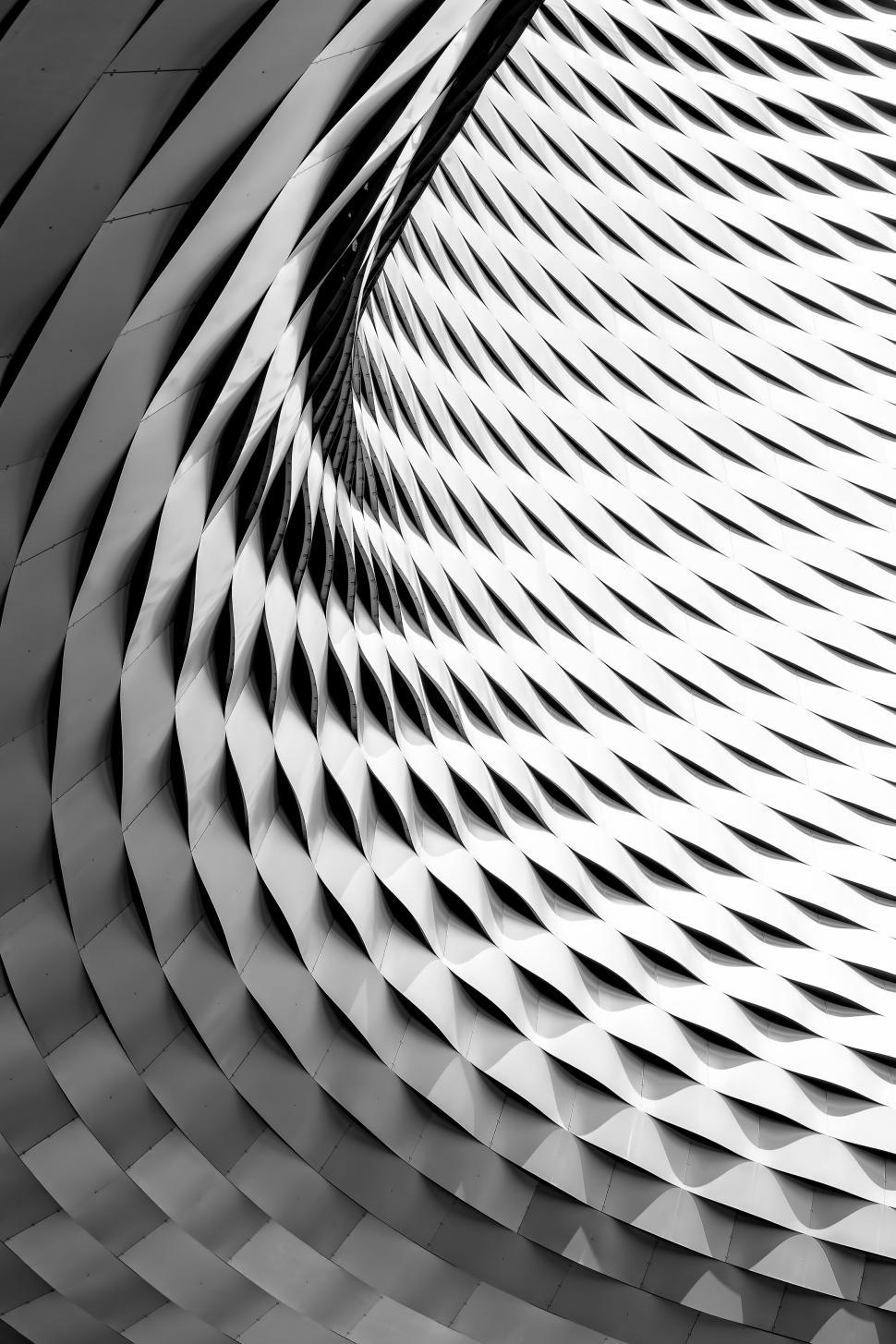 Free Stock Photo of Curved abstract white pattern offering visual depth ...