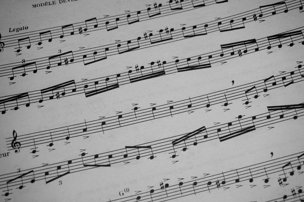 Free Stock Photo of Sheet music displaying musical notes and ...