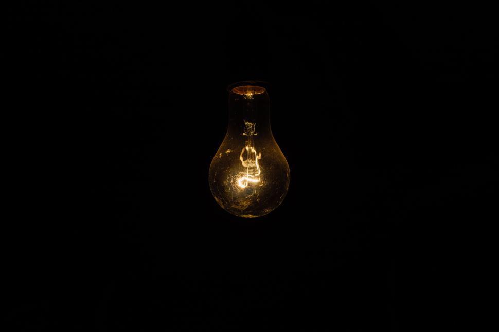 Free Stock Photo of Dimly lit incandescent light bulb glowing in ...
