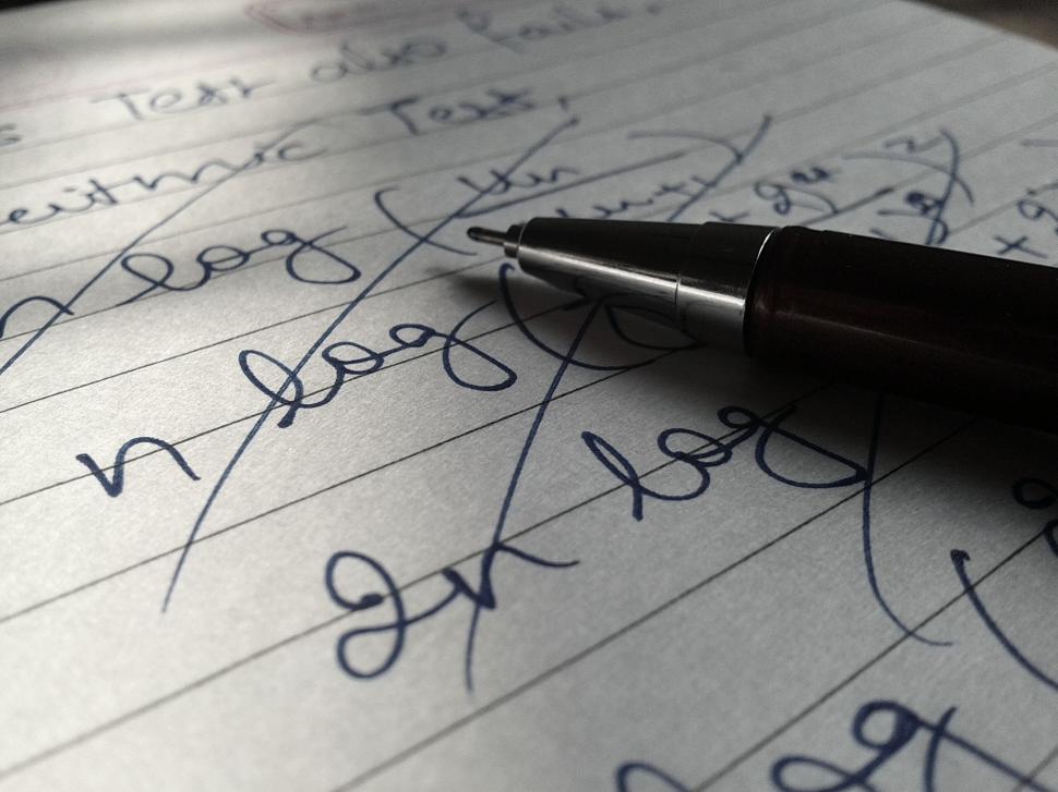 Free Stock Photo of Close-up of pen with handwritten notes on paper ...