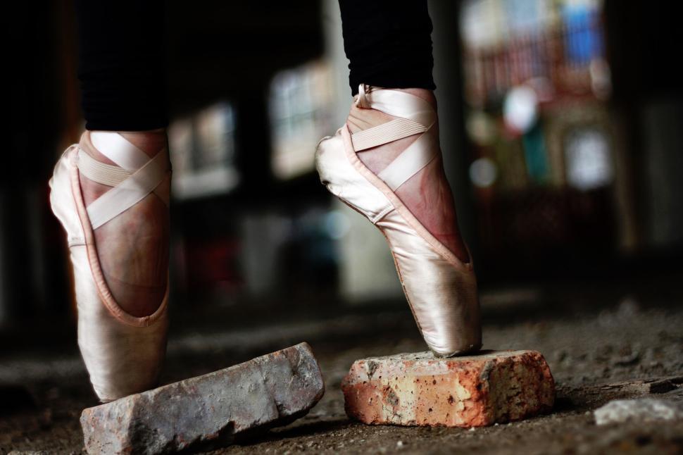 Free Stock Photo of Ballet dancer balancing on bricks in urban setting ...