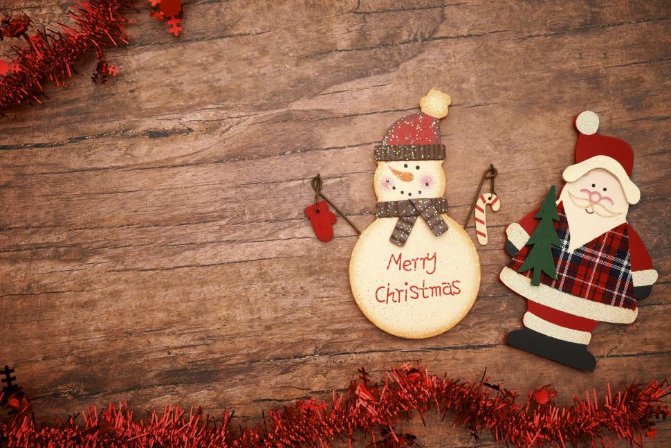 Free Stock Photo of Christmas themed background with Santa and snowman ...