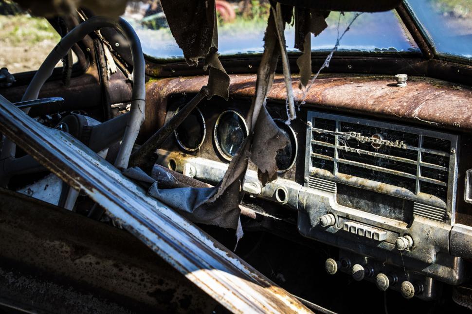 Free Stock Photo of Interior of abandoned and decaying vintage car ...