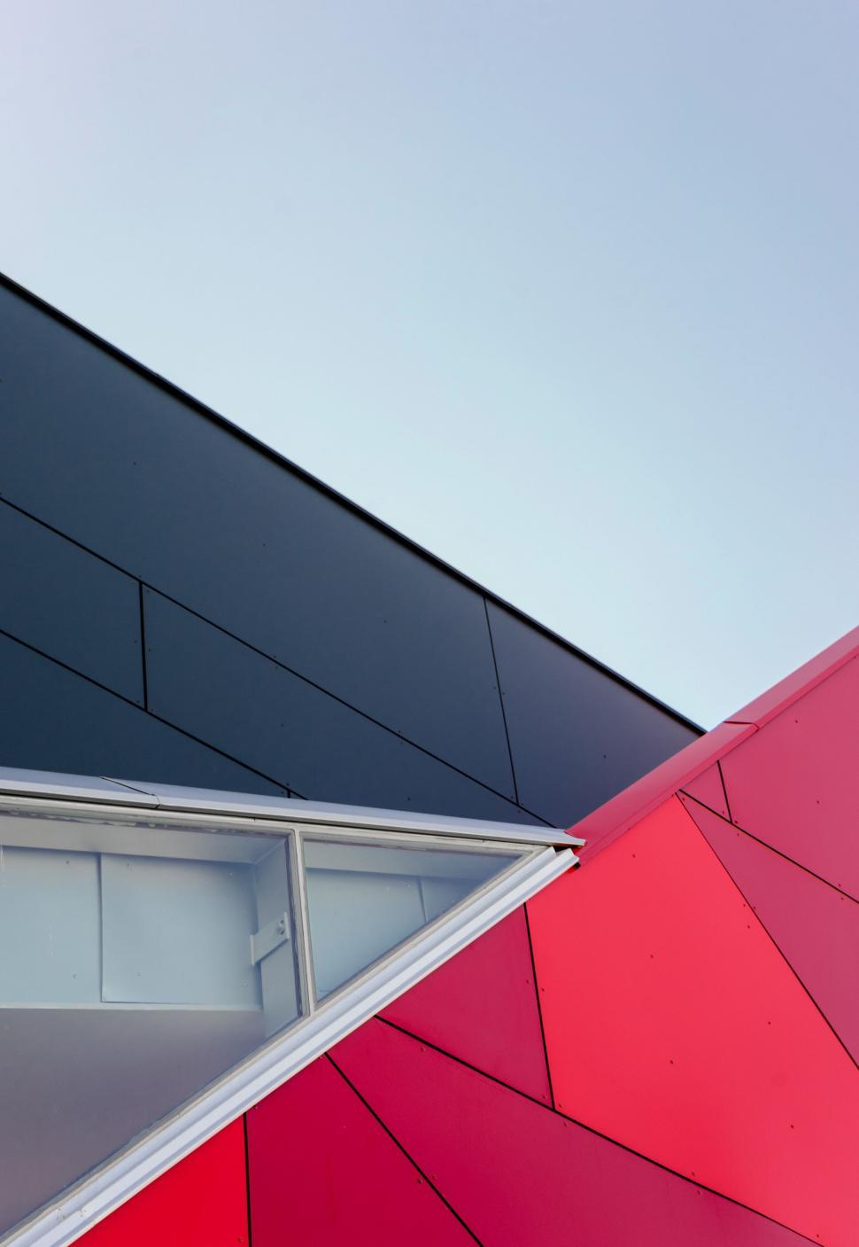 Free Stock Photo of Modern architectural building with red and black ...