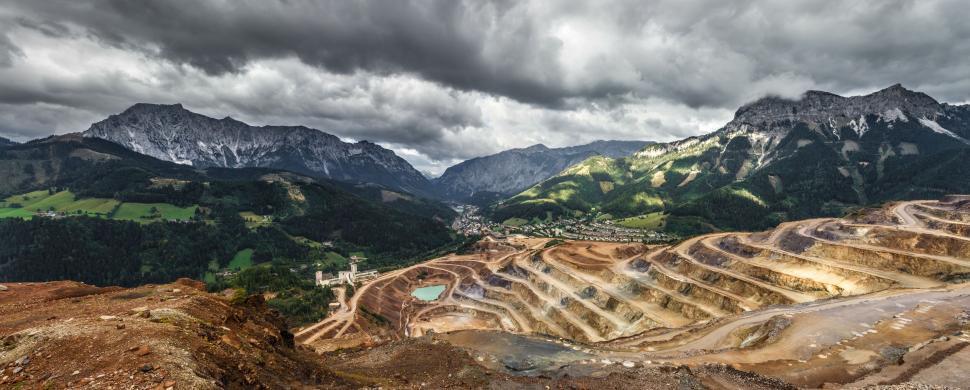 Free Stock Photo of Panoramic view of a large open-pit mining operation ...