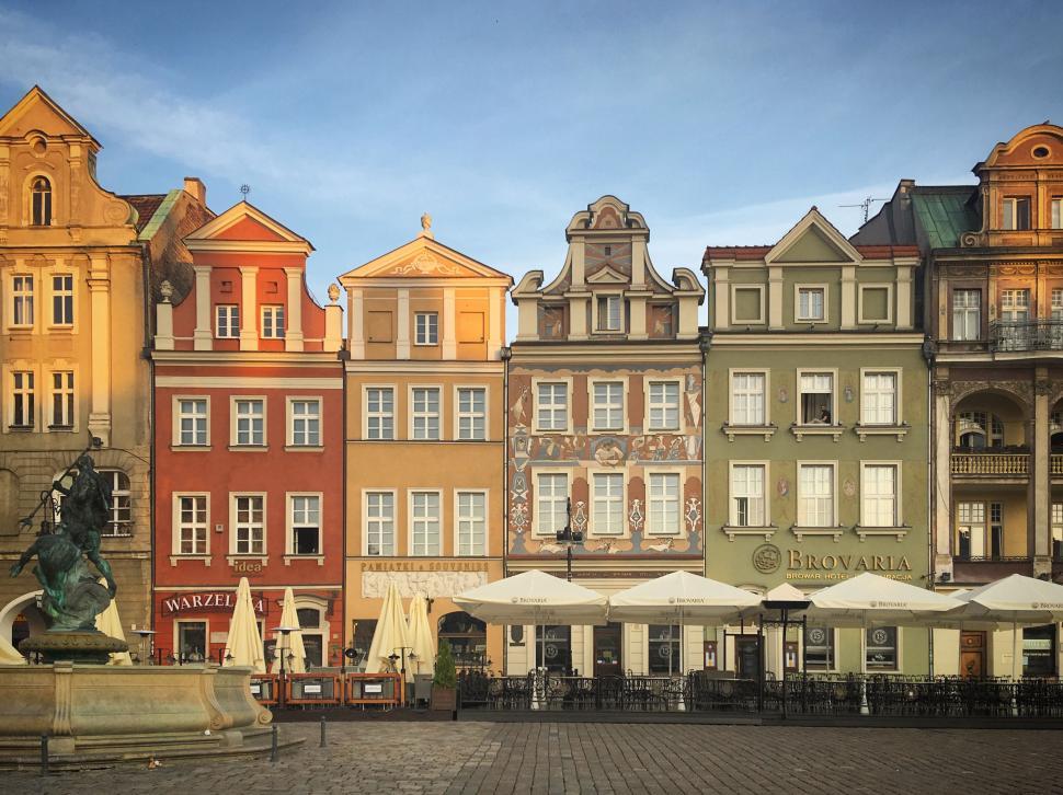 Free Stock Photo of Colorful historic town square with vibrant ...