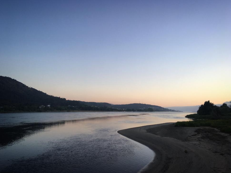 Free Stock Photo of Calm river at dusk with a gentle gradient in the ...