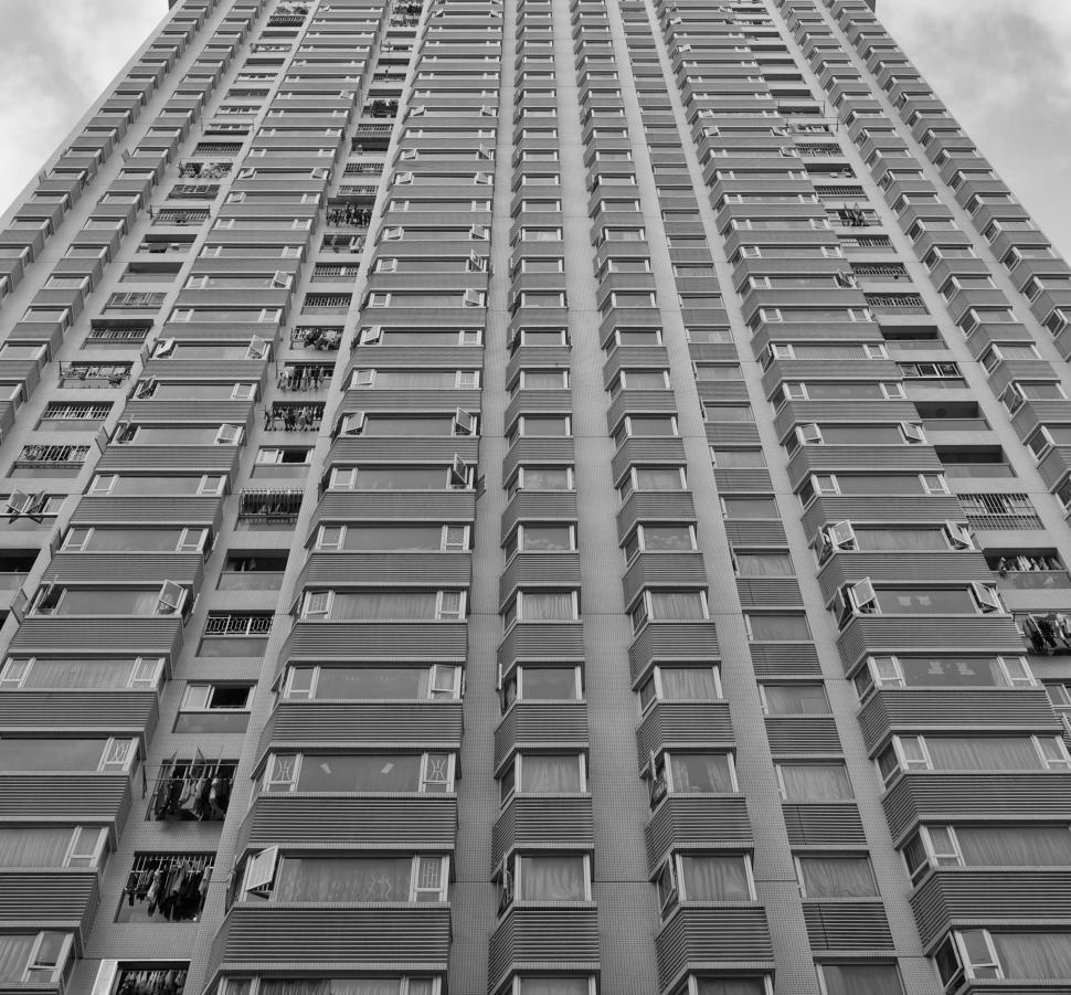 Free Stock Photo of Tall gray apartment building viewed from ground ...