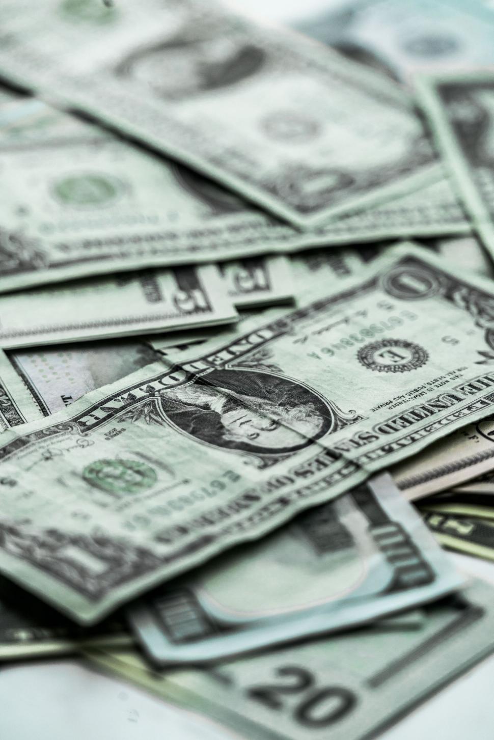 Free Stock Photo of Stack of US dollar bills in various denominations ...