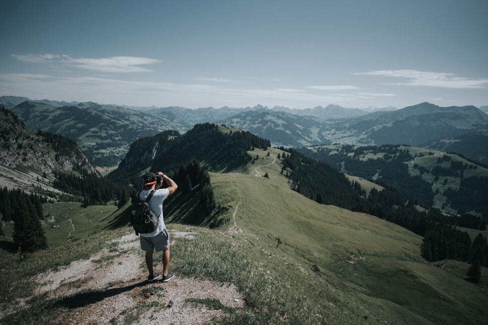 Free Stock Photo of Person photographing scenic landscape in the ...