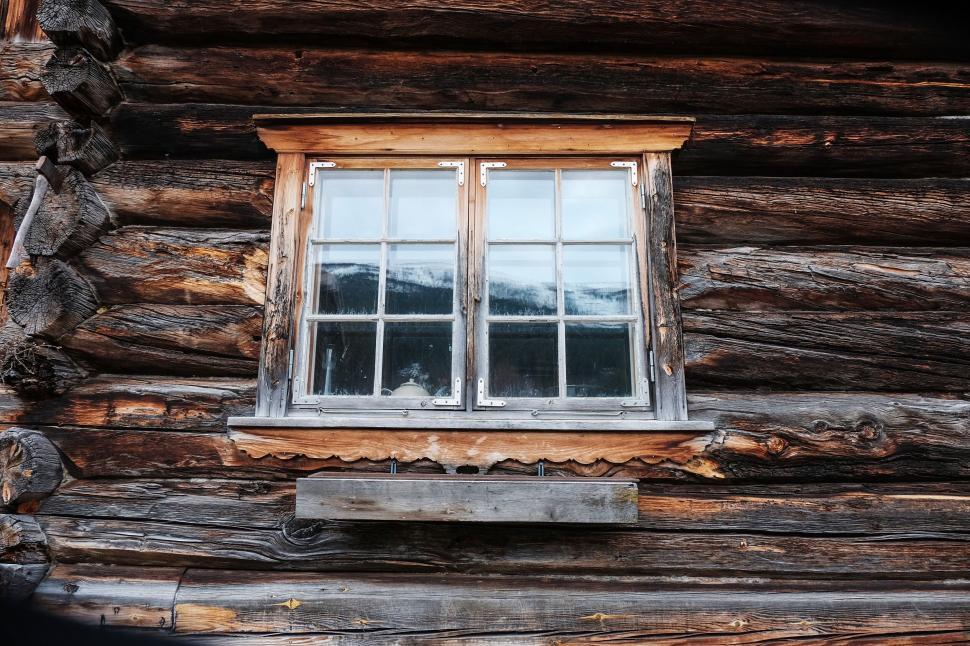 Free Stock Photo of Rustic wooden window on traditional log cabin ...