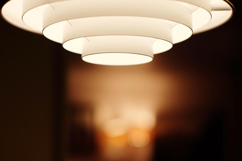 Free Stock Photo of Elegant modern lighting fixture with soft warm glow ...