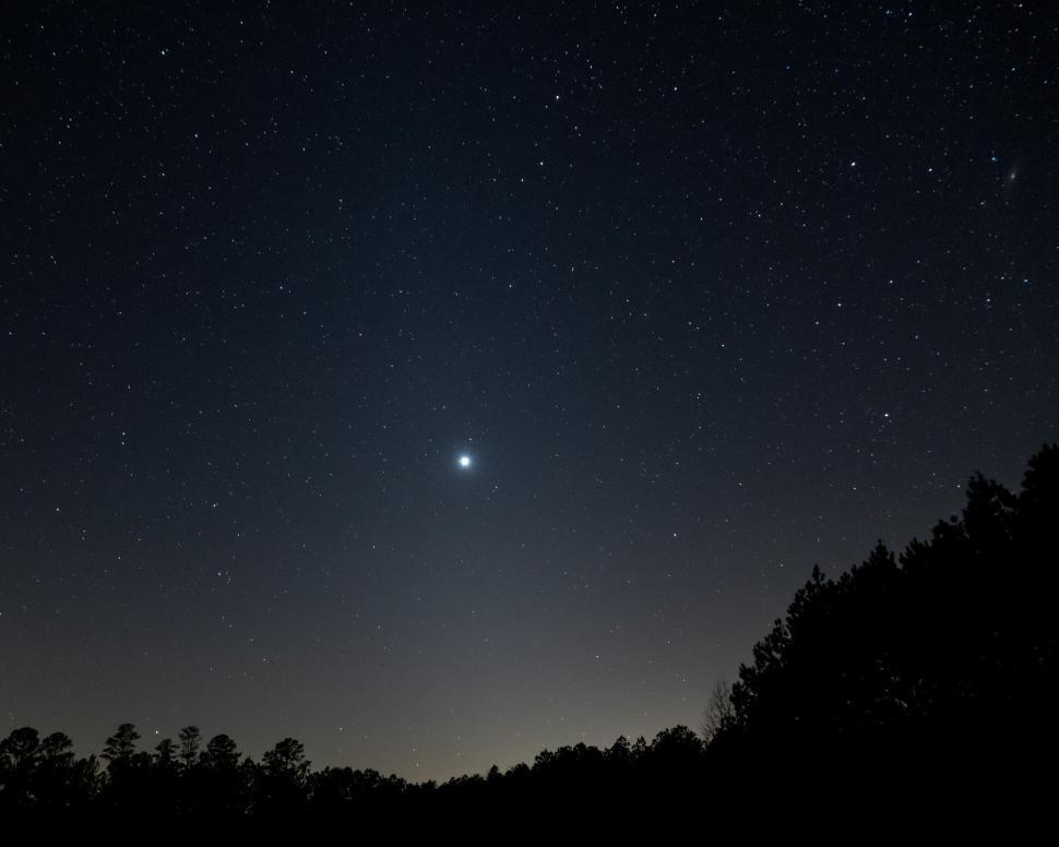 Free Stock Photo of Bright star shines in a dark, starry nighttime sky ...