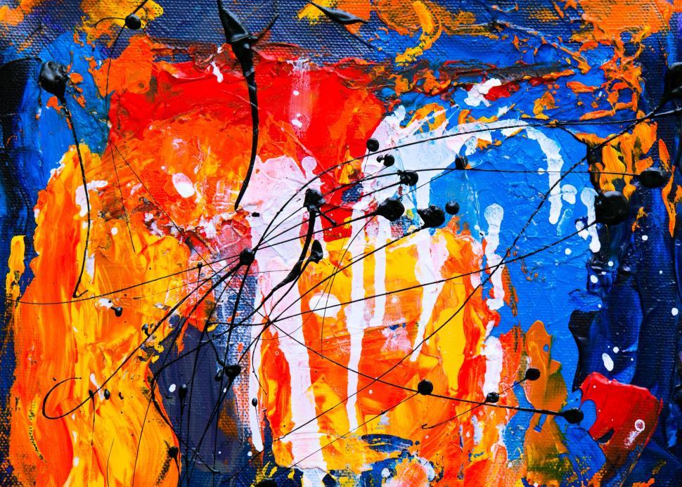 Free Stock Photo of Vibrant abstract painting filled with bright colors ...