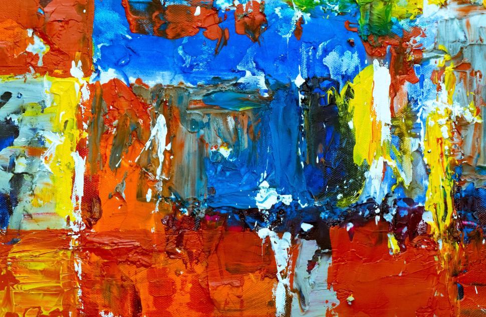 Free Stock Photo of Abstract painting with mixed colors and heavy ...