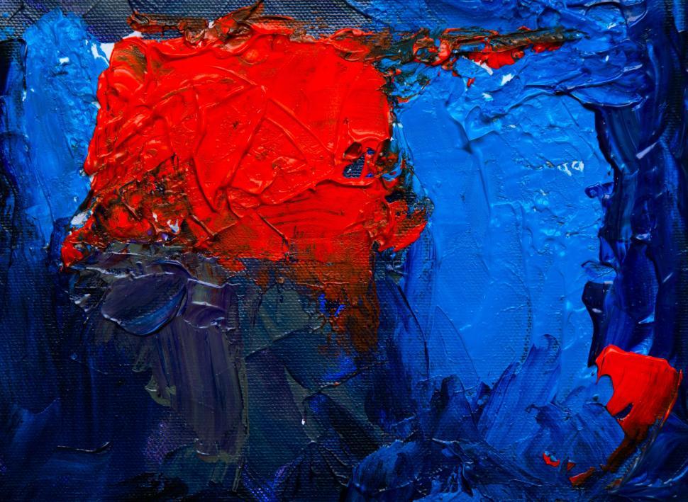 Red And Blue Abstract Wall Art