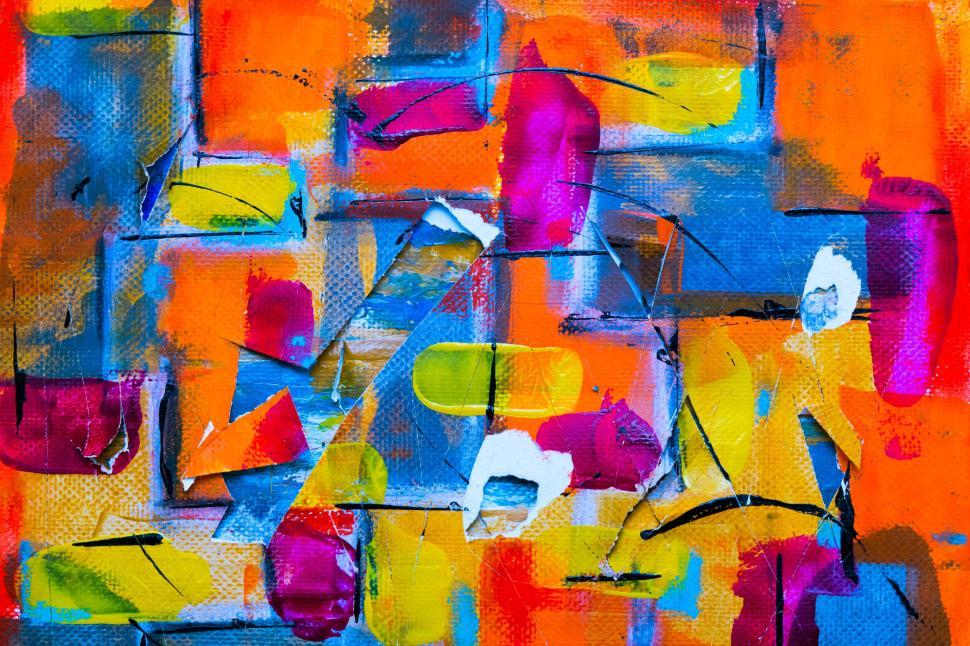 Free Stock Photo of Vivid abstract art with bright colors and geometric ...