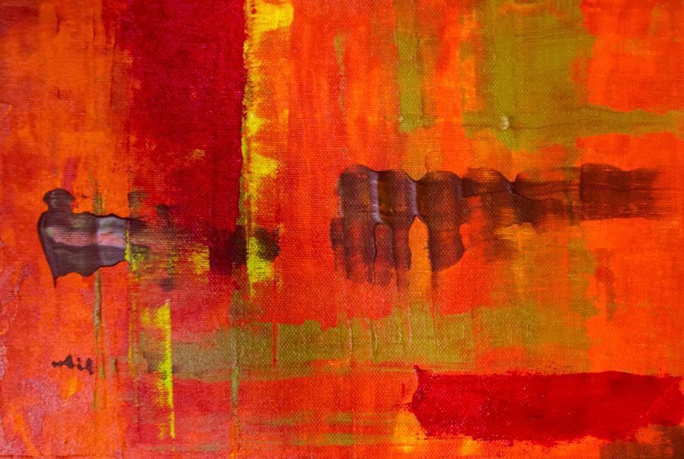 Free Stock Photo of Vivid red and orange abstract art with green tones ...