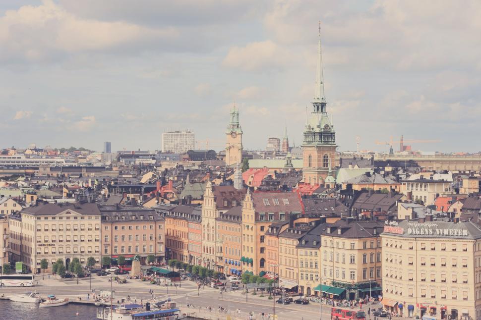 Free Stock Photo of Panoramic view of Stockholm city buildings, daytime ...