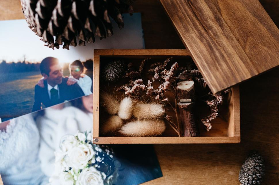 Free Stock Photo of Vintage wooden box with keepsakes and mementos ...