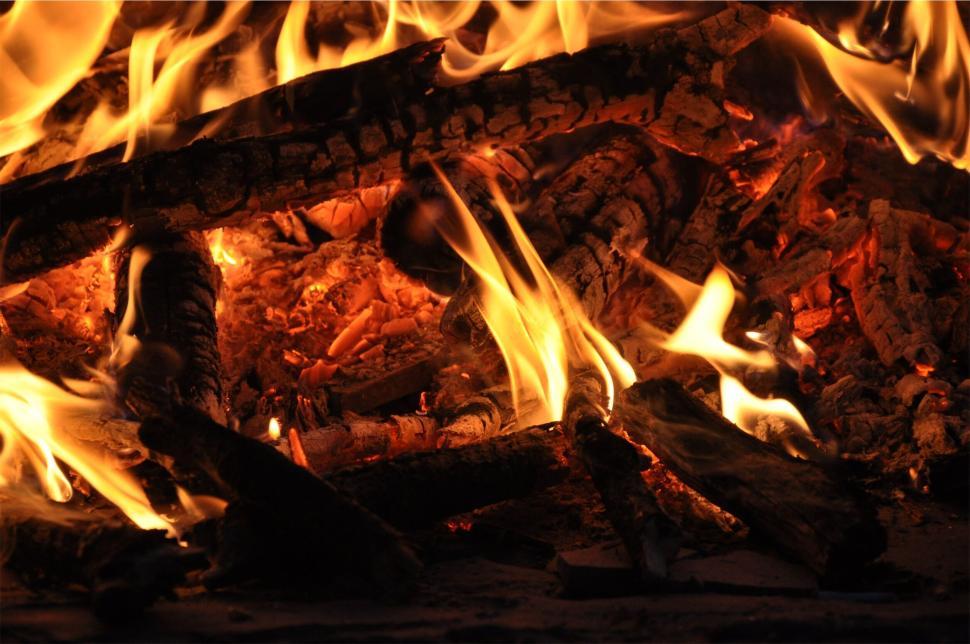 Free Stock Photo of Close-up of colors and textures of burning firewood ...