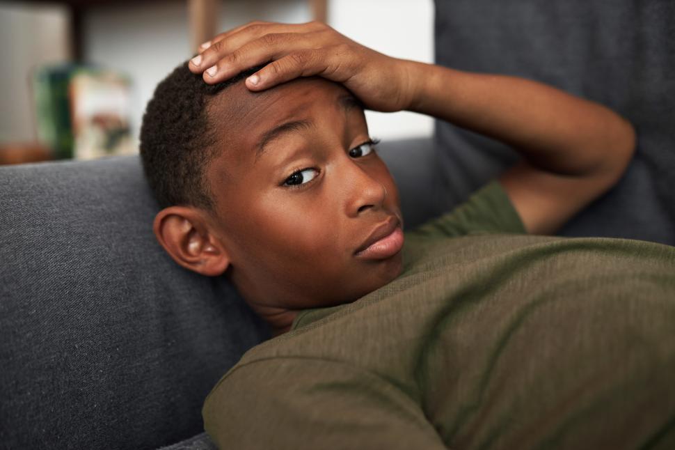 Free Stock Photo of Indoor closeup image of bored lazy black kid boy ...