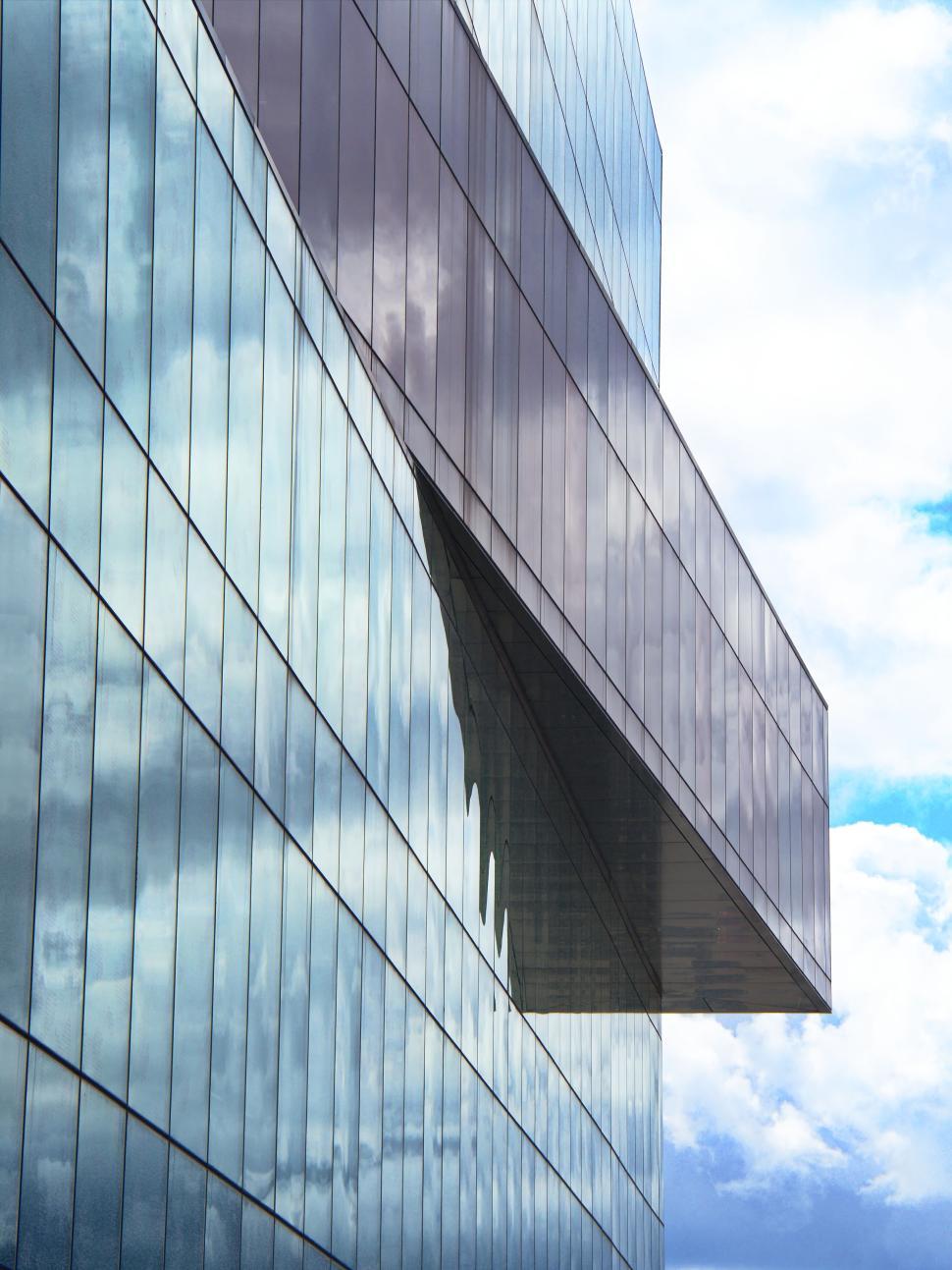 Free Stock Photo of Reflective Glass Wall Extending Into The Sky ...
