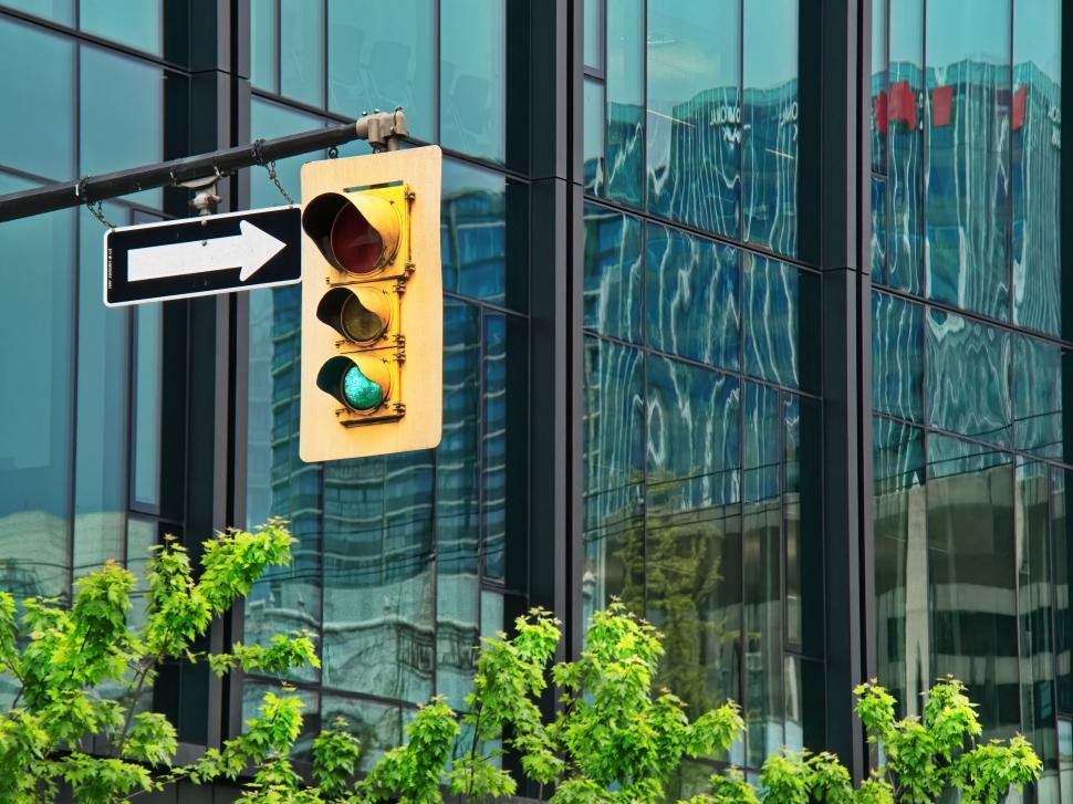 Free Stock Photo of Traffic signal with green light and glass ...