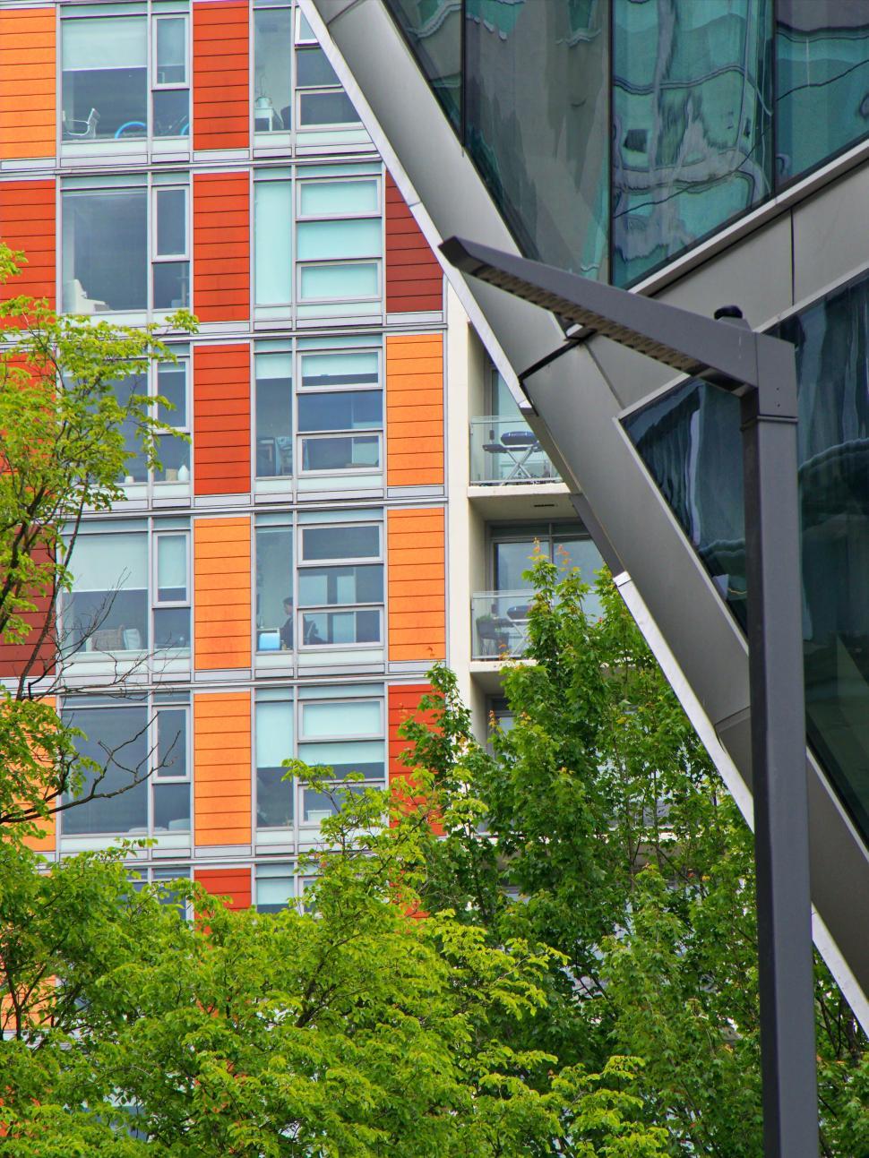 Free Stock Photo of Modern apartment building with colorful orange ...
